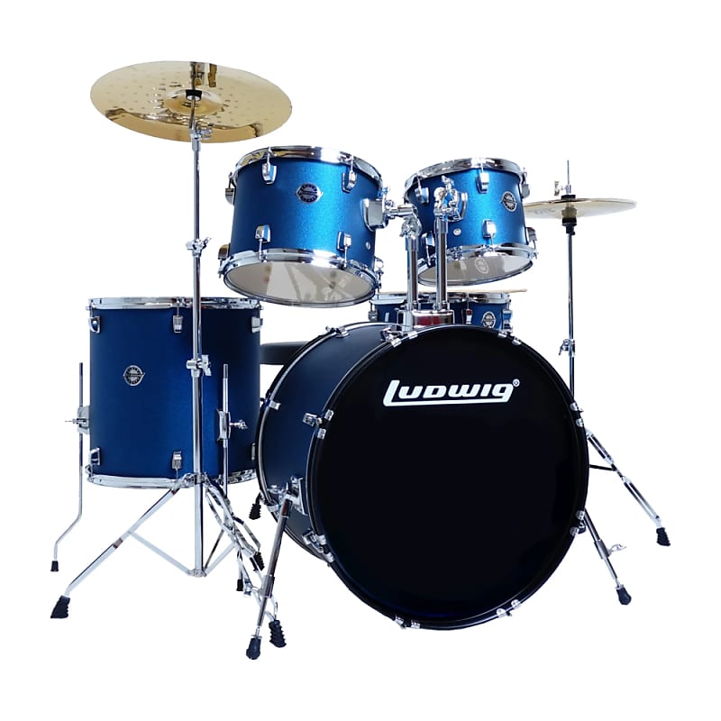 Ludwig Accent Drive 10/12/16/22/6.5x14 5pc. Drum Kit Blue | Reverb