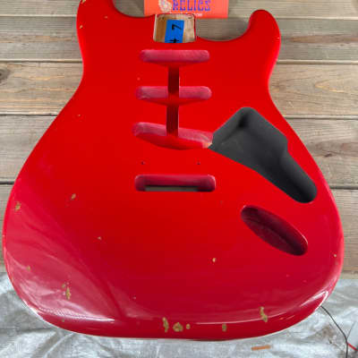 Real Life Relics Strat® Body Aged Fiesta Red Nitro 4 Lb 7 Oz | Reverb