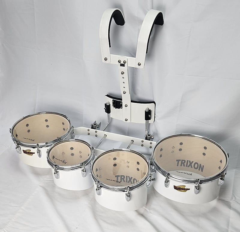Trixon Field Series Marching Tenor Set W/Harness - White | Reverb