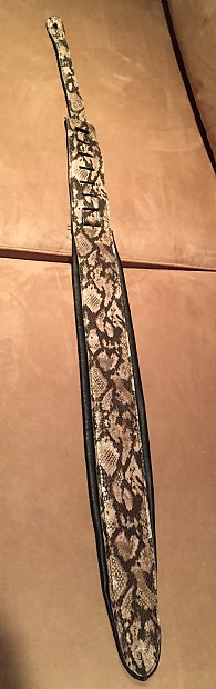 Perri's Deluxe Brown Snake Skin Padded Leather Guitar Strap | Reverb