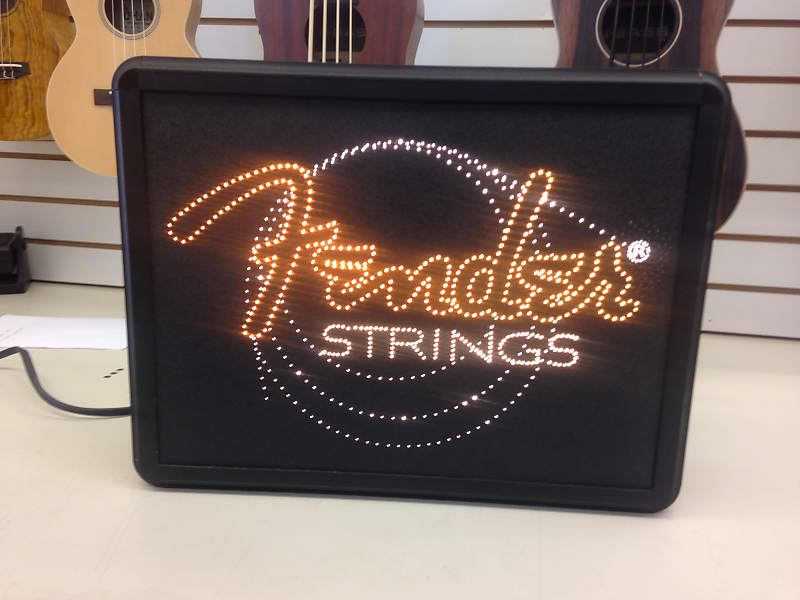Fender Clock plus Fiber Optic Lighted String Sign 1998 | Reverb