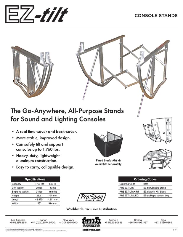 ProSpan Ez-tilt console tipper 2002 - Aluminum | Reverb