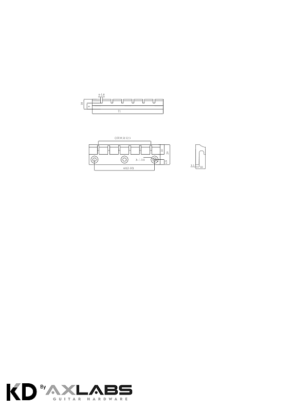 KD By AxLabs 6-String Tailpiece -3-Screw Top Mount (1275 | Reverb