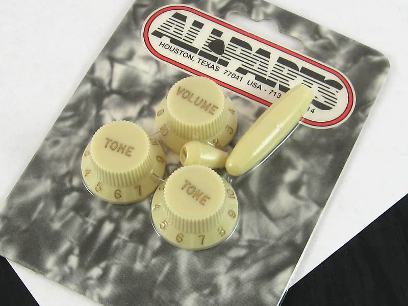 Allparts Knob Set Strat Vintage Cream 1 Volume 2 Tone Switch | Reverb