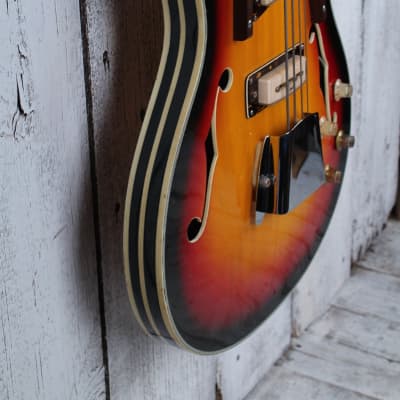 Kent Model 822 Vintage 1960s Hollow Body Electric Bass Guitar | Reverb
