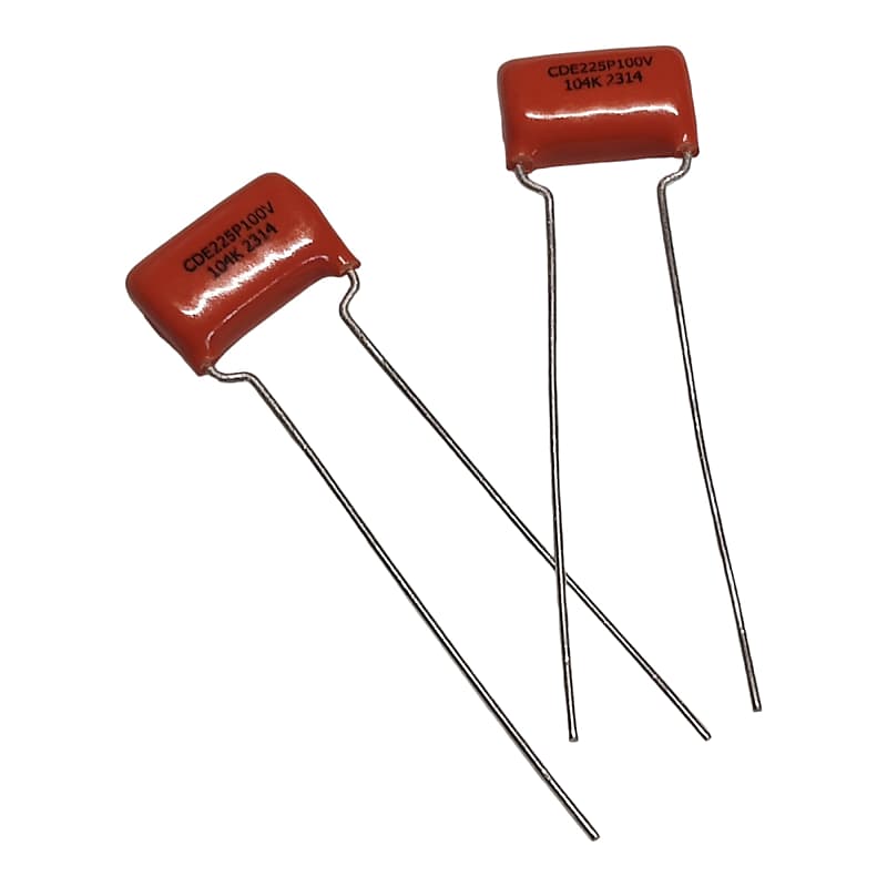 2 x .1uf 100v Orange Drop Guitar or Bass Tone Capacitors 225P | Reverb