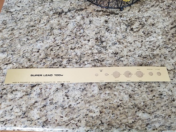 Marshall Super Lead Aluminum Rear Panel Faceplate 1969-1974 | Reverb