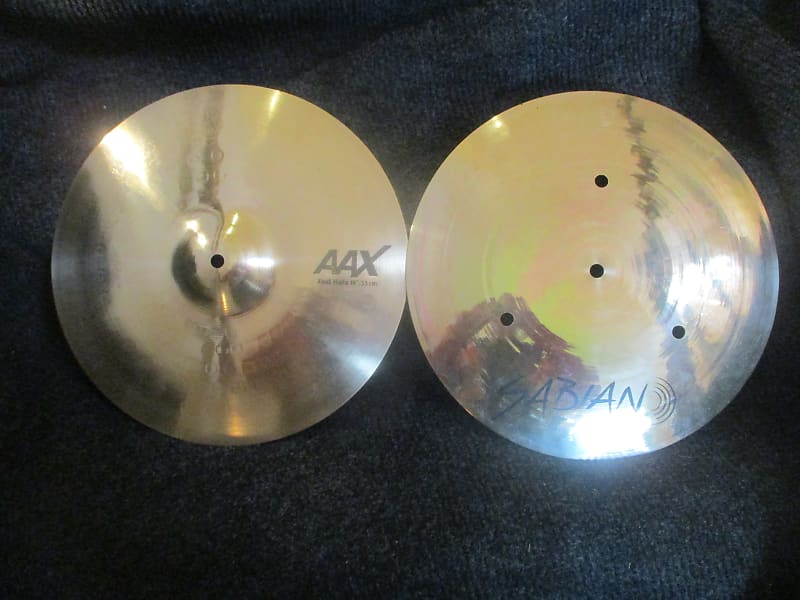 Sabian AAX 14 Inch Fast Hats Hi Hat Cymbals, Brilliant | Reverb