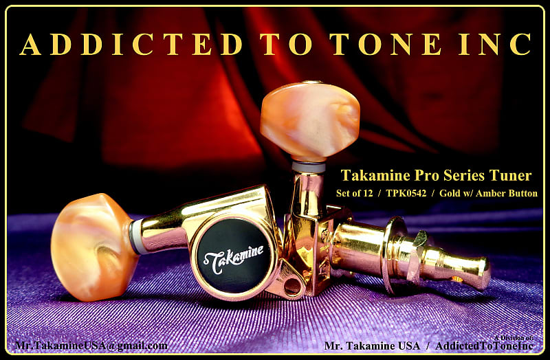 Takamine Pro Series TPK0542 12 String Tuner Set Gold / Amber | Reverb