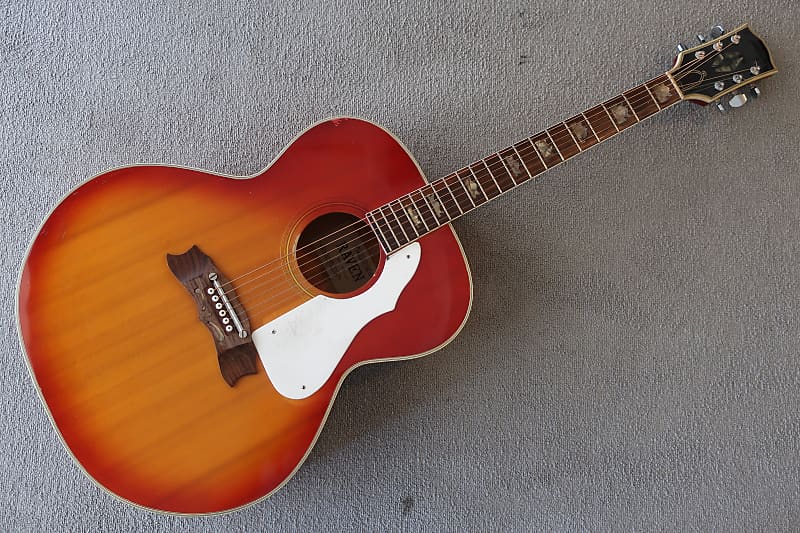 Vintage 1970s Raven Brand Jumbo 6 String Acoustic Guitar | Reverb