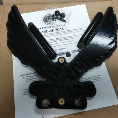 Dean Guitars Wall Hanger - Black Dean Wings Logo - GUITAR | Reverb