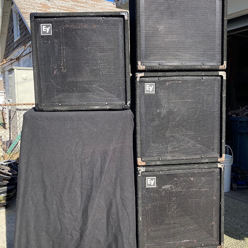 4 Electro-Voice EV MTH-1 Mid/High cabinets 1996 Black carpet | Reverb