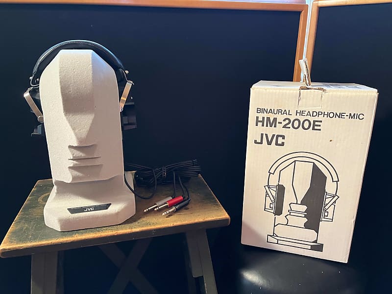 VINTAGE JVC Binaural Headphone Mic HM-200E with JVC Dummy | Reverb