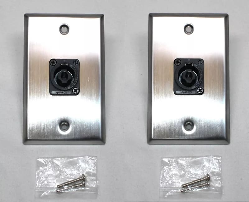 (2) Two Single Wall Plates w/ Single Genuine Neutrik NL4MPXX | Reverb