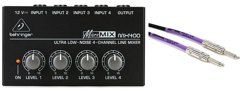 Behringer Micromix MX400 Line Mixer Bundle with Pro Co EG-5 | Reverb