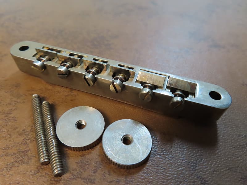 aged ABR-1 No Wire Tune-O-Matic Bridge Nickel fits 1959 | Reverb