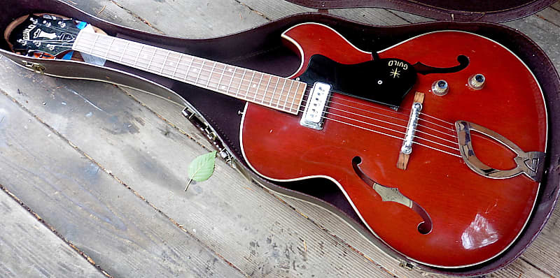 Rare 1961 Hoboken Guild Starfire 1 Dearmond pickup Cherry | Reverb