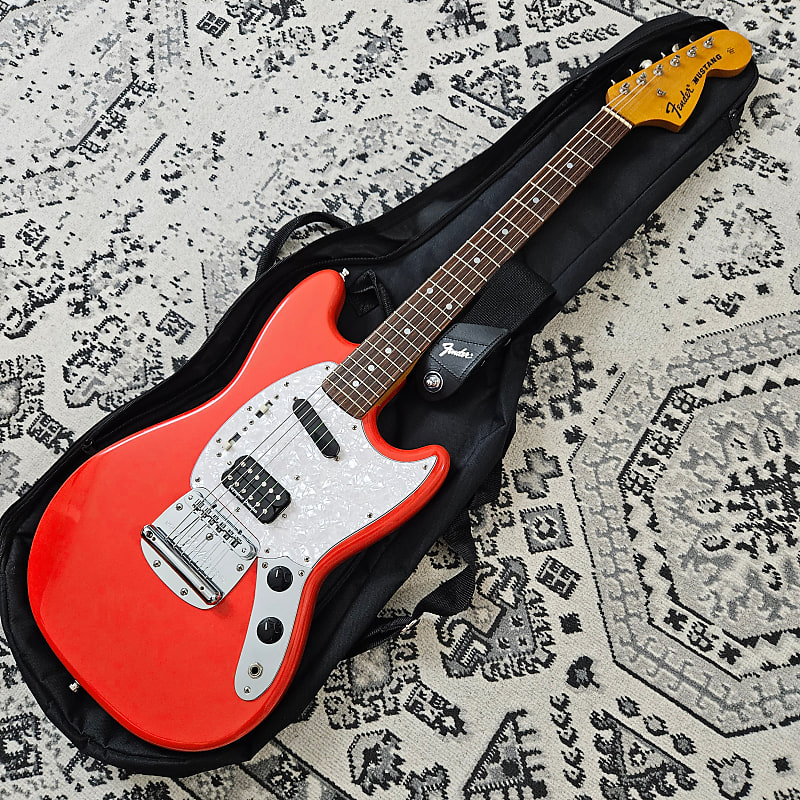 Fender MG-69 Neck/Warmoth Mustang Body Fiesta Red Kurt Cobain | Reverb