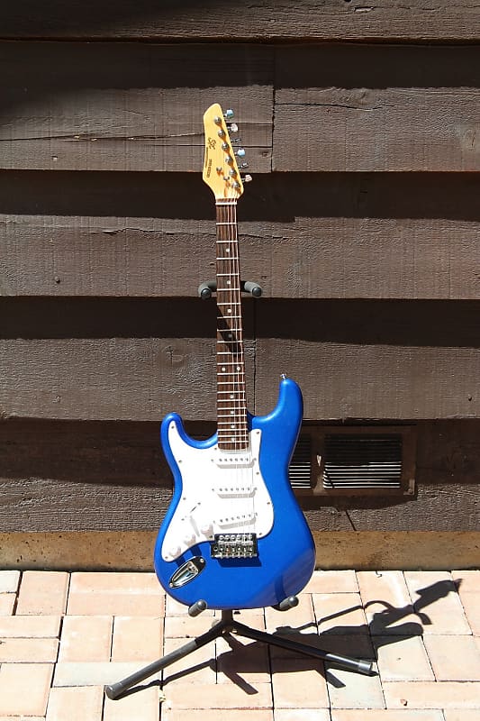 SX Mini Strat, Left Handed 2000's - Blue | Reverb