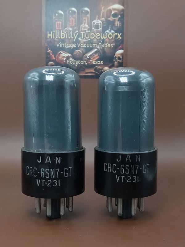 Gain MATCHED Pair Of RCA JAN CRC 6SN7GT VT-231 SMOKED GLASS | Reverb