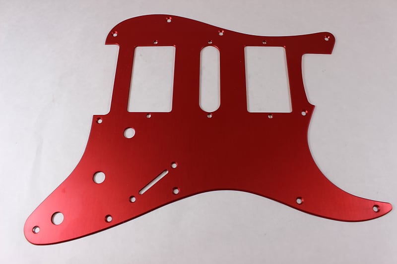 Brushed Red Anodized Aluminum HSH Strat Pickguard- Fits | Reverb