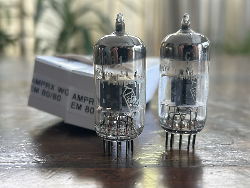 PAIR vintage Amperex Germany Bugle Boy ECC81 12AT7 tubes, | Reverb
