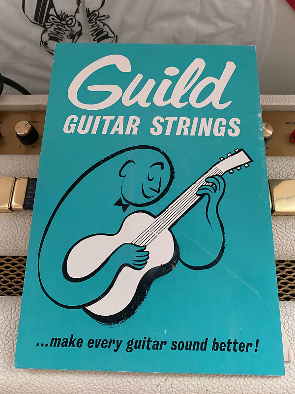 Vintage NOS Guild Guitar Dealer String Display uber rare | Reverb