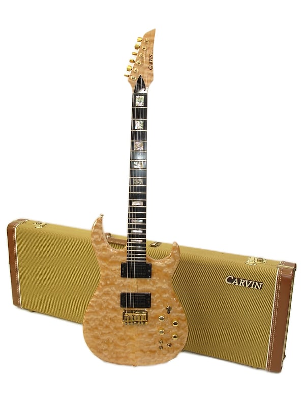 1990's Carvin DC400 Electric Guitar, Natural Quilt | Reverb Australia
