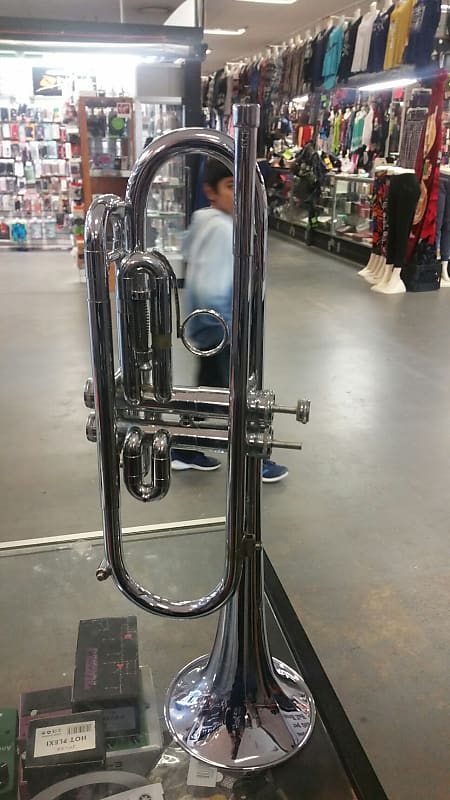 Dynasty Silver Nickel Trumpet 2 Valve Silver. With New Mouth | Reverb