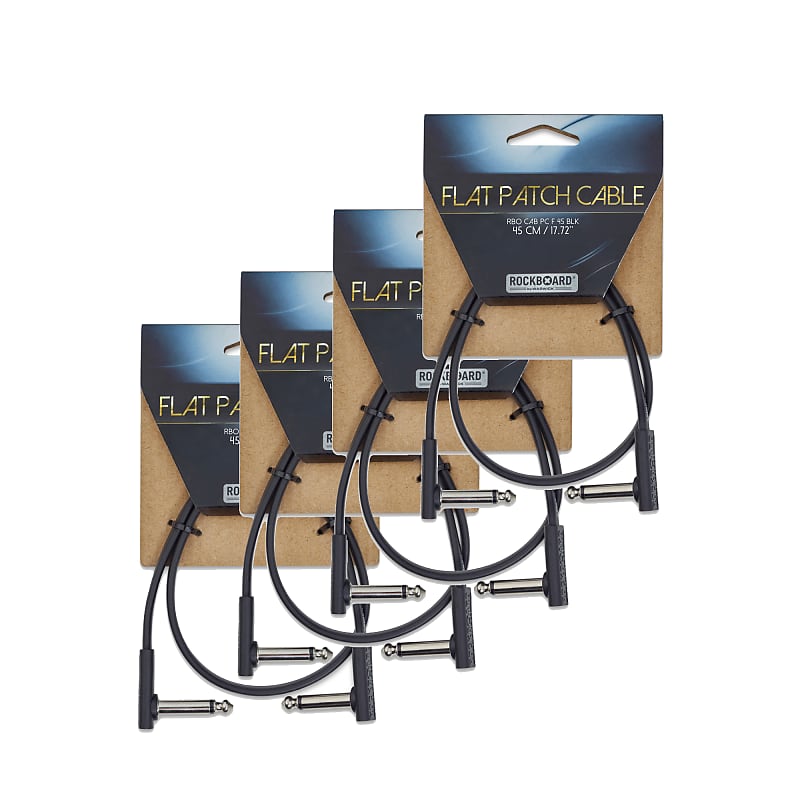 RockGear RockBoard Flat Patch Cable Black 45 cm (17.72") 4 | Reverb