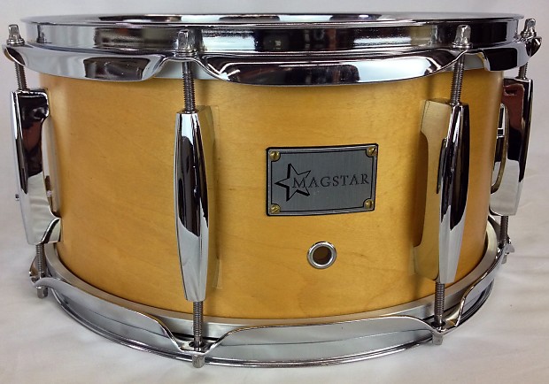MAGSTAR 6.5x14" Custom Maple Snare Drum 1990's Satin Maple | Reverb