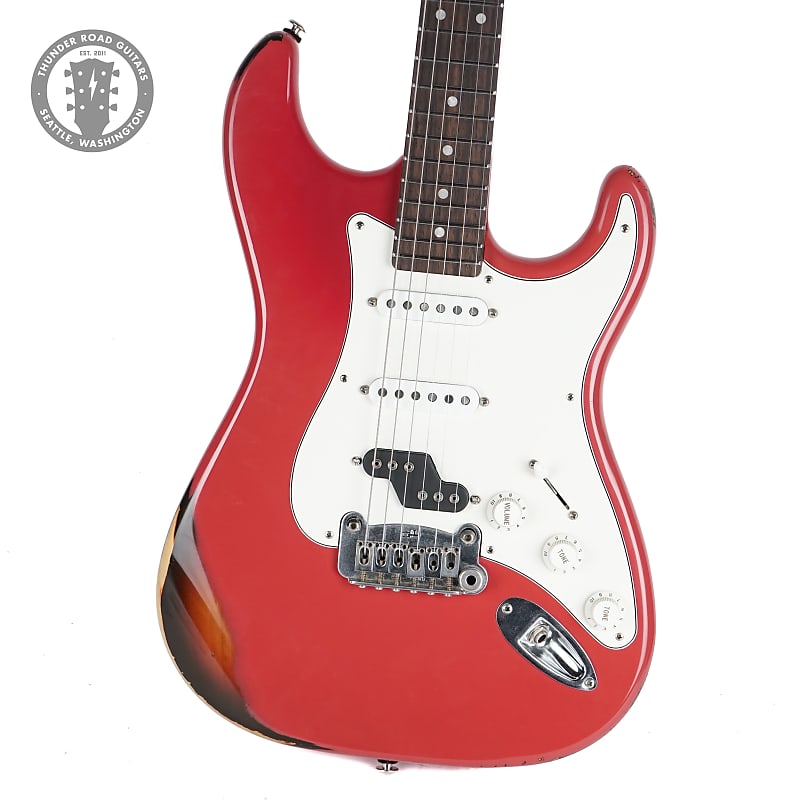 2018 G&L Custom Shop Legacy Fiesta Red Over Three Tone | Reverb