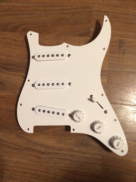Squier Loaded Strat Pickguard White | Reverb