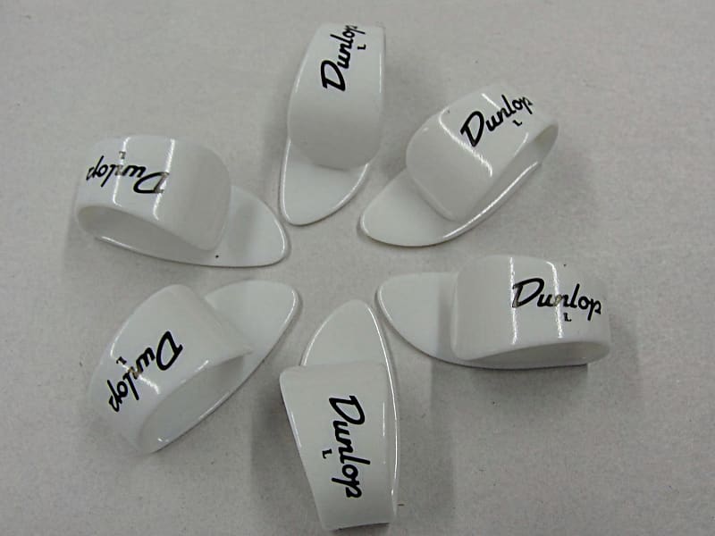Dunlop 9003R White THUMB PICKS 6 PICKS Large White | Reverb