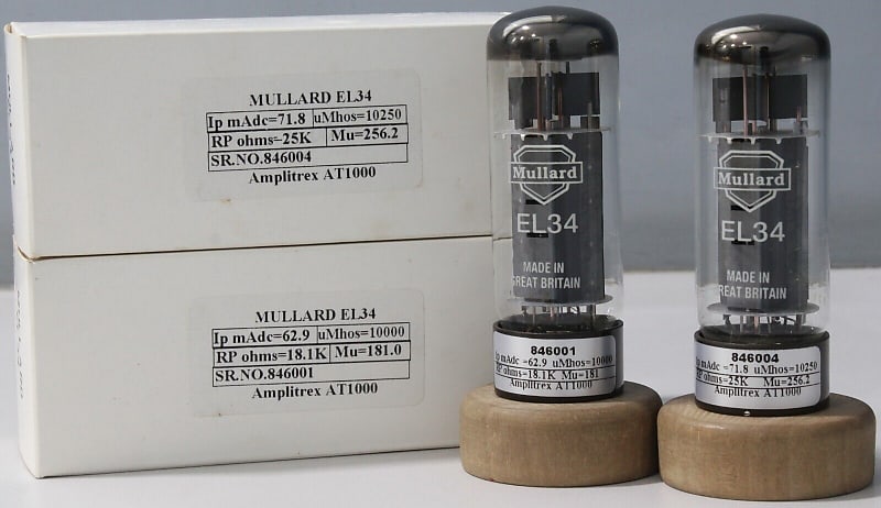 EL34 MULLARD Match Pair Double "O"Getter MADE IN Great | Reverb