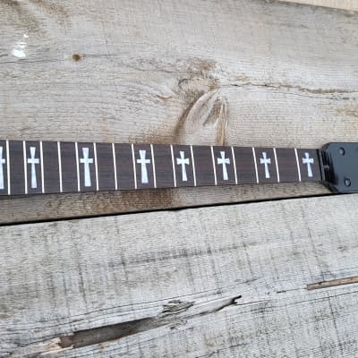 Custom Cross Inlays 22 fret guitar neck replacement Project | Reverb