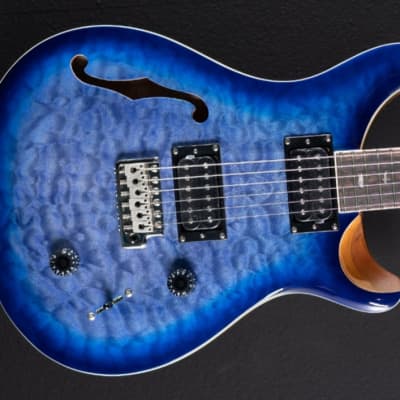 PRS SE Custom 22 Semi Hollow Quilted Maple 2022 - Deep Blue | Reverb