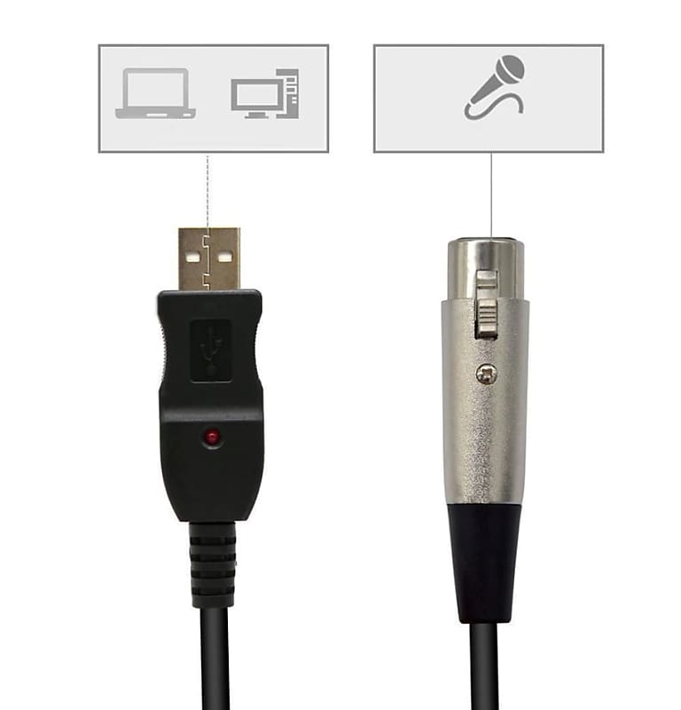 USB-to-XLR Adapter Cable - Vocal Recorder Microphone Computer | Reverb
