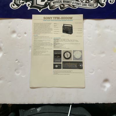 Sony TFM-8000W 1987 dealer sheet | Reverb