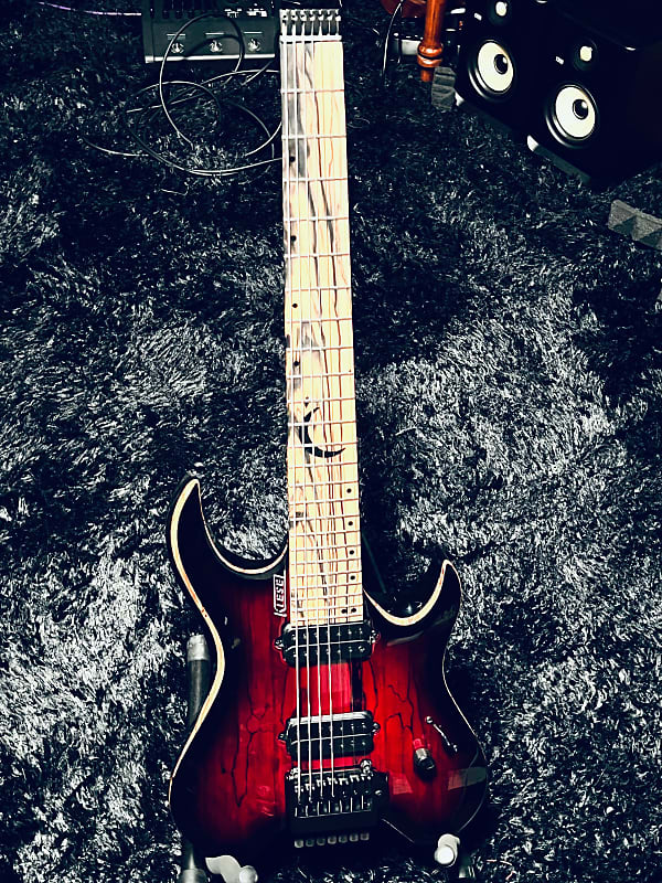 Kiesel VADER 7 String Custom 2022 - Deep Wine Spalted Maple | Reverb