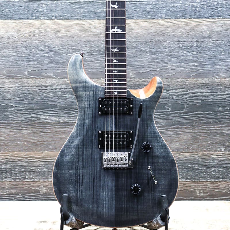PRS SE Custom 24 Flame Maple Veneer Top Charcoal Electric | Reverb