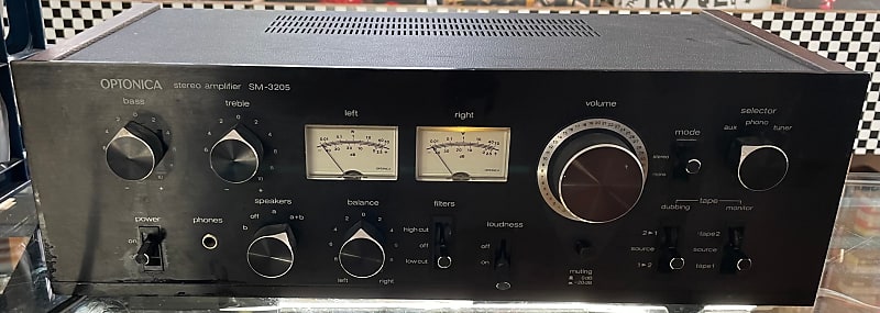 Optonica SM-3205 Integrated Stereo Ampilfier Black with Wood | Reverb