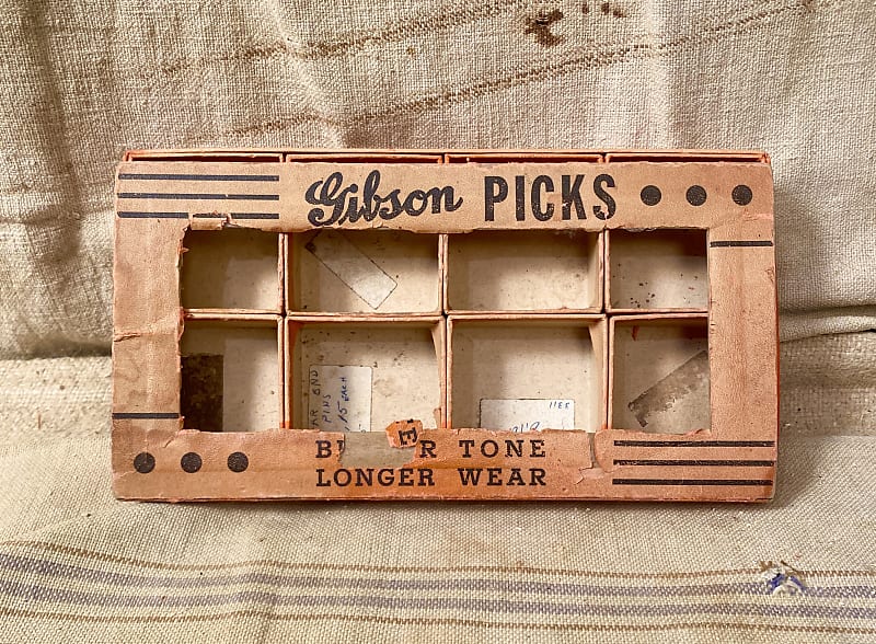 Vintage Gibson Guitar Pick Cardboard Countertop Display Box | Reverb
