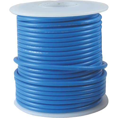 Blue Wire - 22 AWG Solid Core, PVC, 600V, 50 Foot Roll | Reverb
