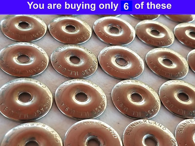 6x Slingerland RADIO KING STAMPED ENGRAVED LOGO DISC WASHERS | Reverb