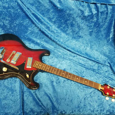Heit Deluxe V-2 1967 Rare Redburst Finish Teisco Mosrite | Reverb