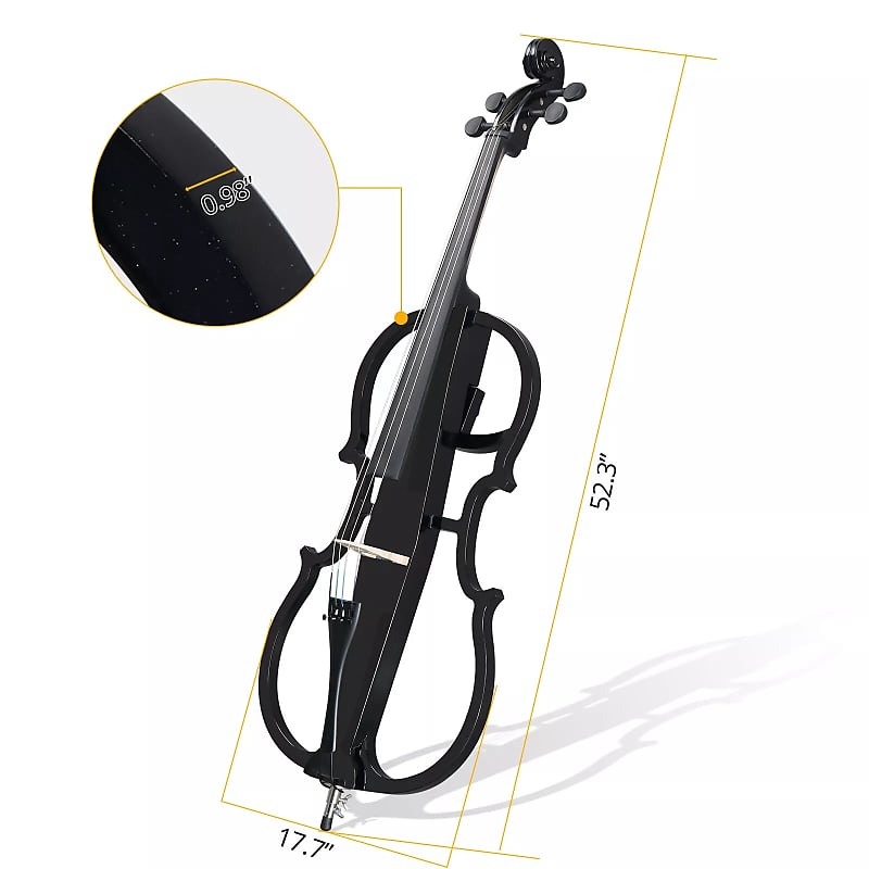 New 4/4 Quality Electric Cello Black Comb Set Case Bow Rosin | Reverb