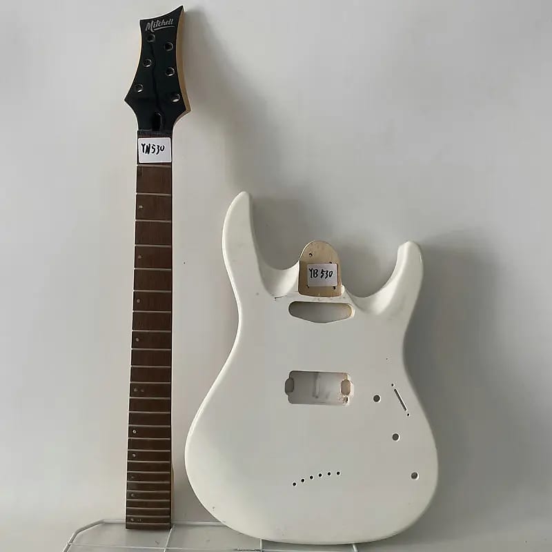 Mitchell White Guitar String Through Body with Maple Neck | Reverb