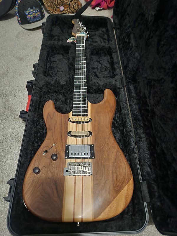 Lefty Modded AIO CUSTOM Strat Neck Thru 2022 - Walnut Gloss | Reverb