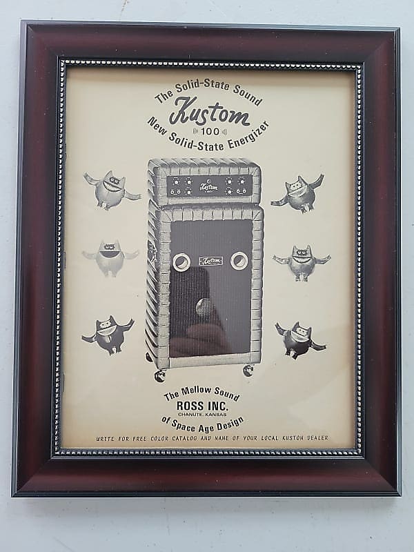 1968 Kustom Amps promotional Ad Framed Kustom 100 Tuck & | Reverb UK